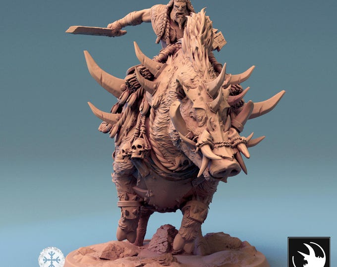 Orc Boar Rider | Northern Orcs | Rescale Miniatures | Dnd | RPG ...