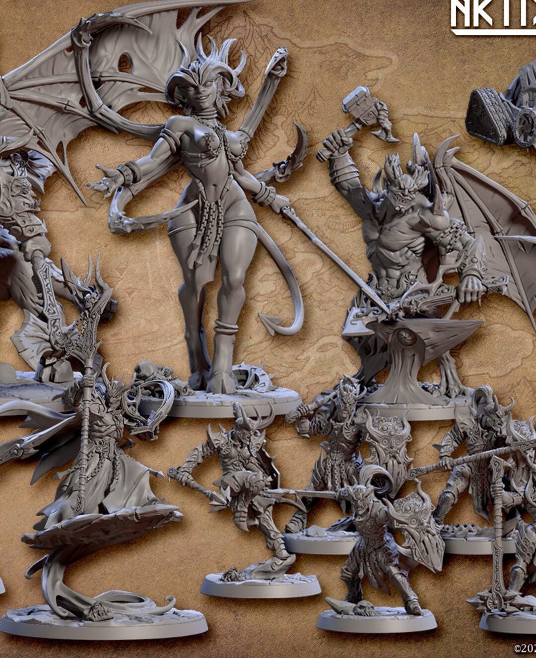 Demon Lieutenant Pack Artisan Guild Fantasy Dnd RPG Tabletop Gaming ...