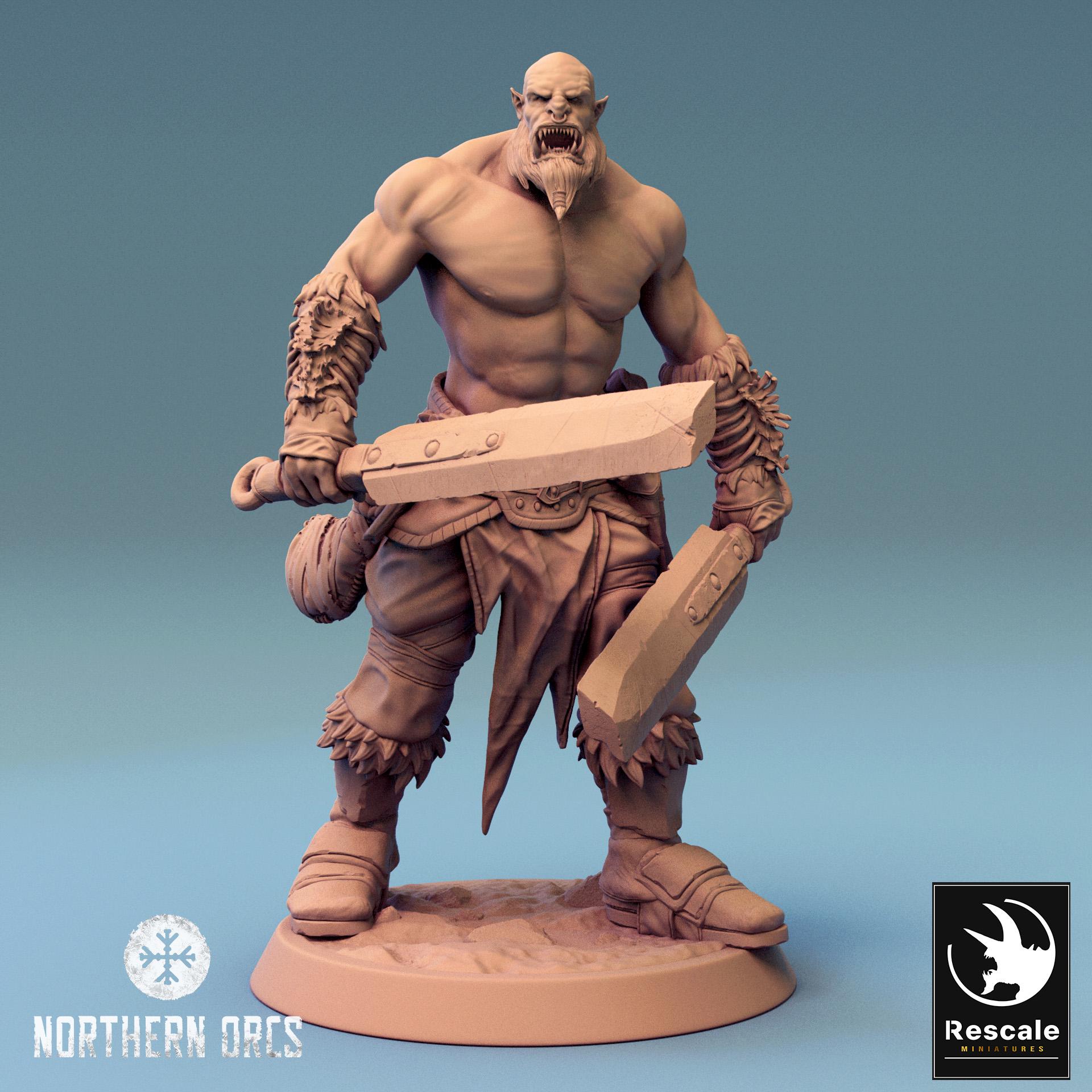 Orc Warrior/barbarian sword Northern Orcs Rescale Miniatures Dnd RPG ...