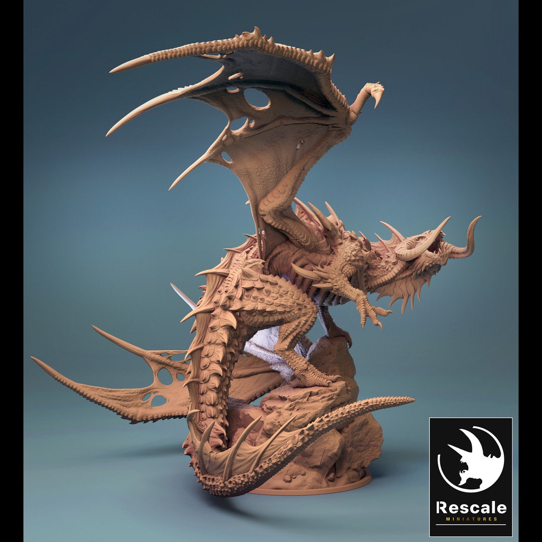Ancient Black Dragon | Rescale Minis | Fantasy | Dnd | RPG | Tabletop ...
