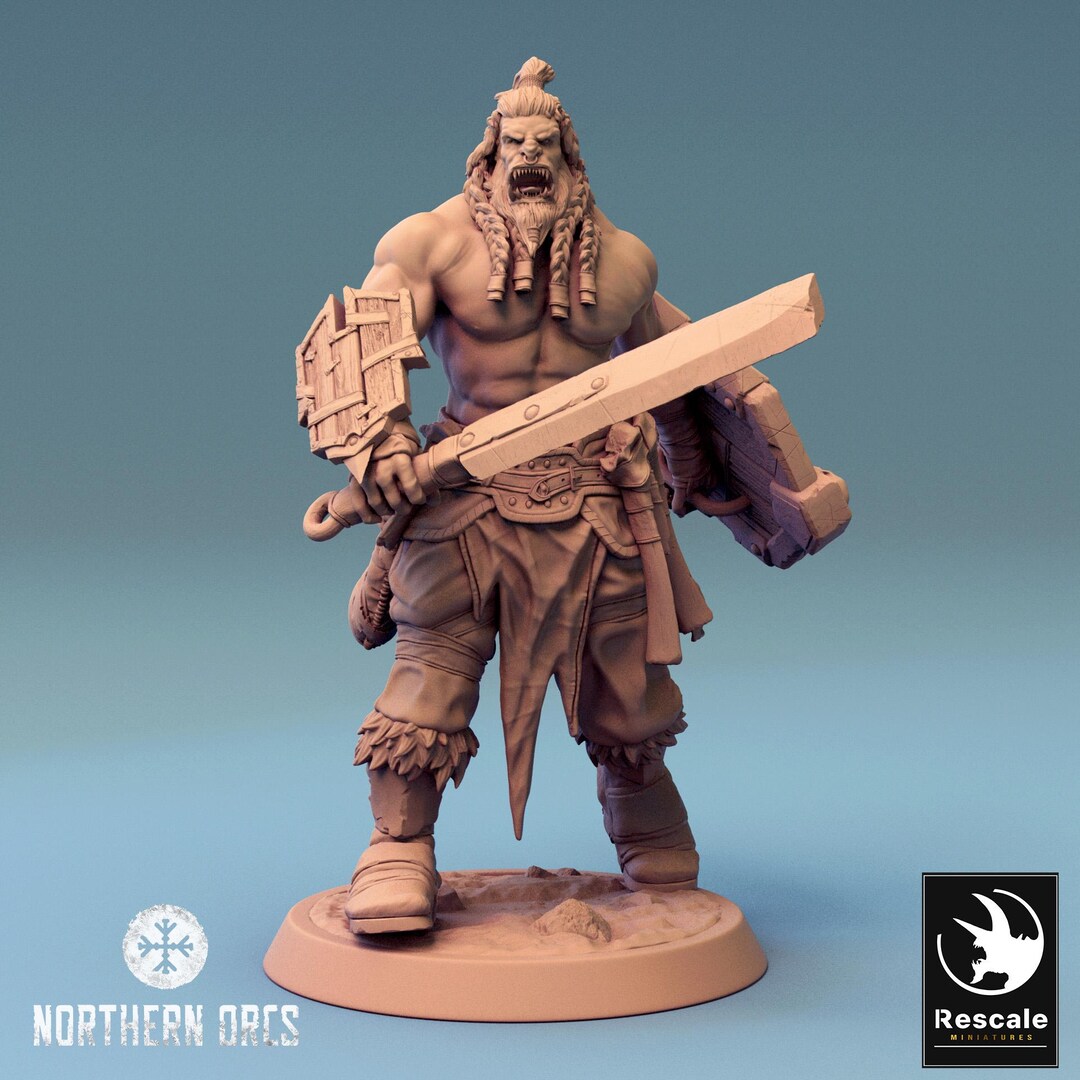 Orc Warrior/barbarian sword Northern Orcs Rescale Miniatures Dnd RPG ...