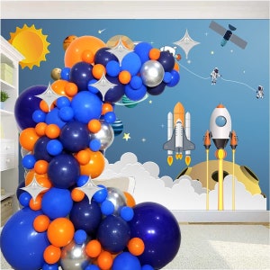 Blue and Yellow Balloon Garland Birthday Party Decorations Baby Shower Room Layout Arch Cartoon ...