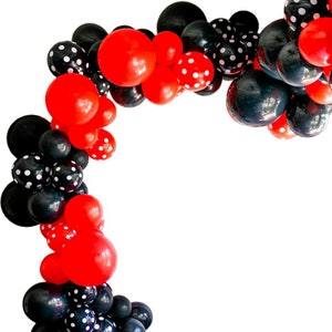 Red and Black Balloon Arch Kit Birthday Party Decorations | Wedding ...