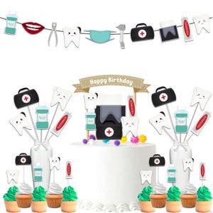Dentist Doctor Birthday Decorations Kit , Dental Themed Party Supplies ...