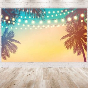 7X5FT Coachela Beach Birthday Party Decorations Backdrop | Summer ...