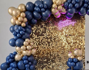 Blue and Yellow Balloon Garland Birthday Party Decorations Wedding Baby Shower Room Layout Arch ...