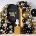 Black , Silver and Gold Balloon Arch Kit Birthday Party Decorations ...