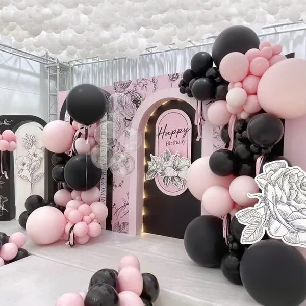 Pink Silver White Balloon Arch - Etsy