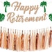 Happy Retirement Set in Tropical Theme - Glitter Banner and Tassel ...