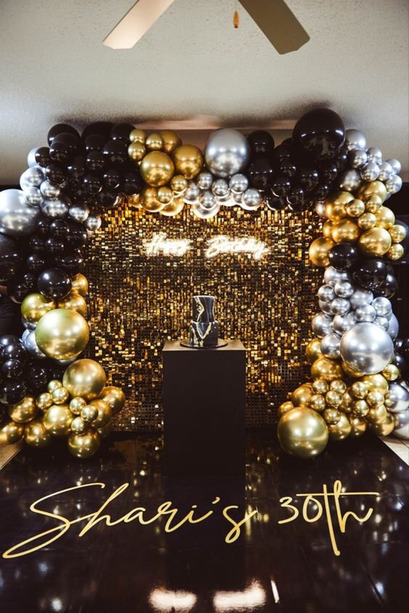 Black Silver and Gold Balloon Arch Kit Birthday Party - Etsy