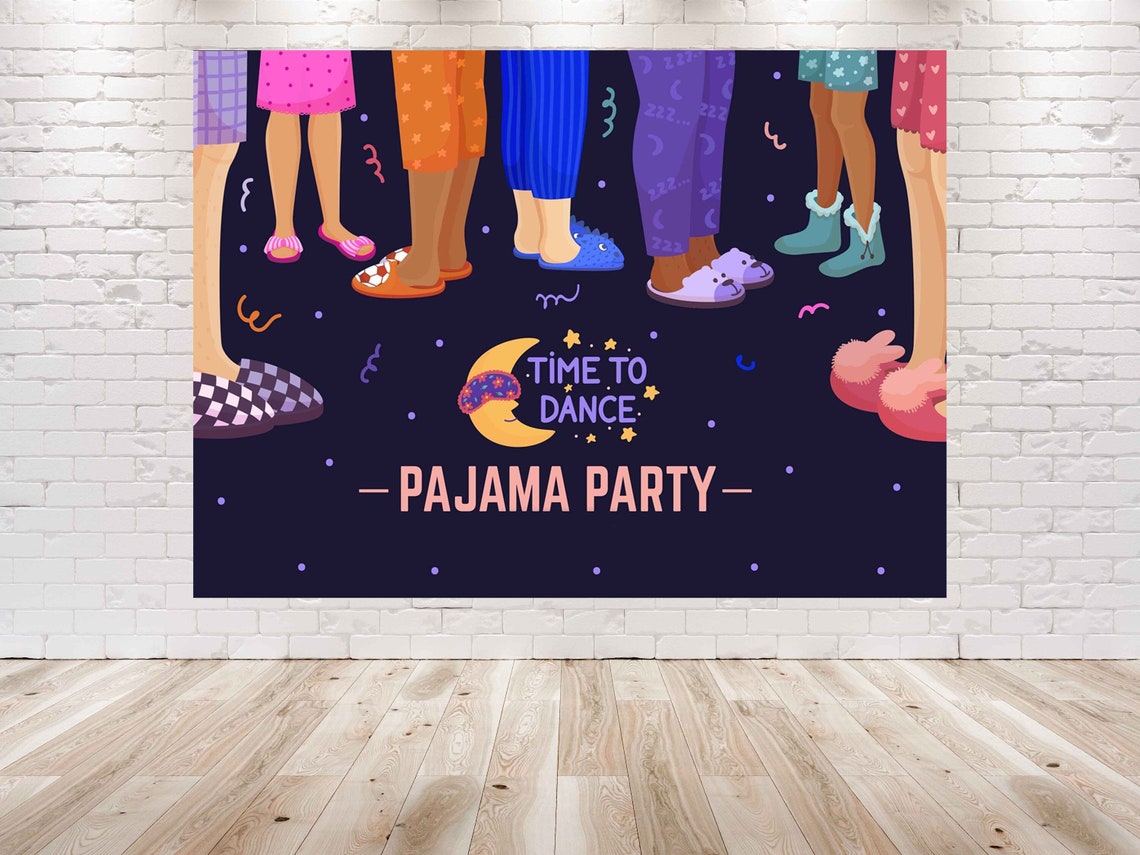 Buy Sleepover Pajama Party Backdrop 7x5 | Birthday Decorations ...