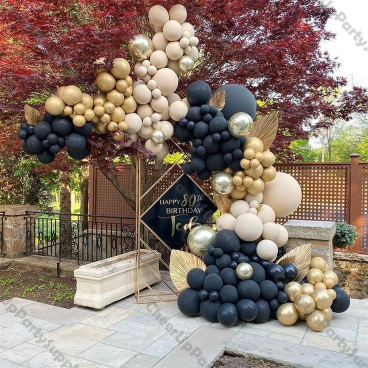 Black and Beige Balloon Arch Kit Birthday Party Decorations - Etsy