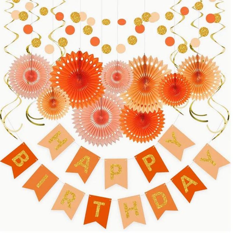 Orange Birthday Decorations - Etsy