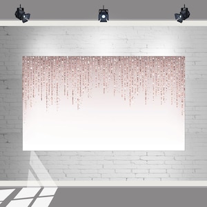 7X5 FT Rose Gold Glitter Backdrop Wedding, Bridal Shower , Birthday ...