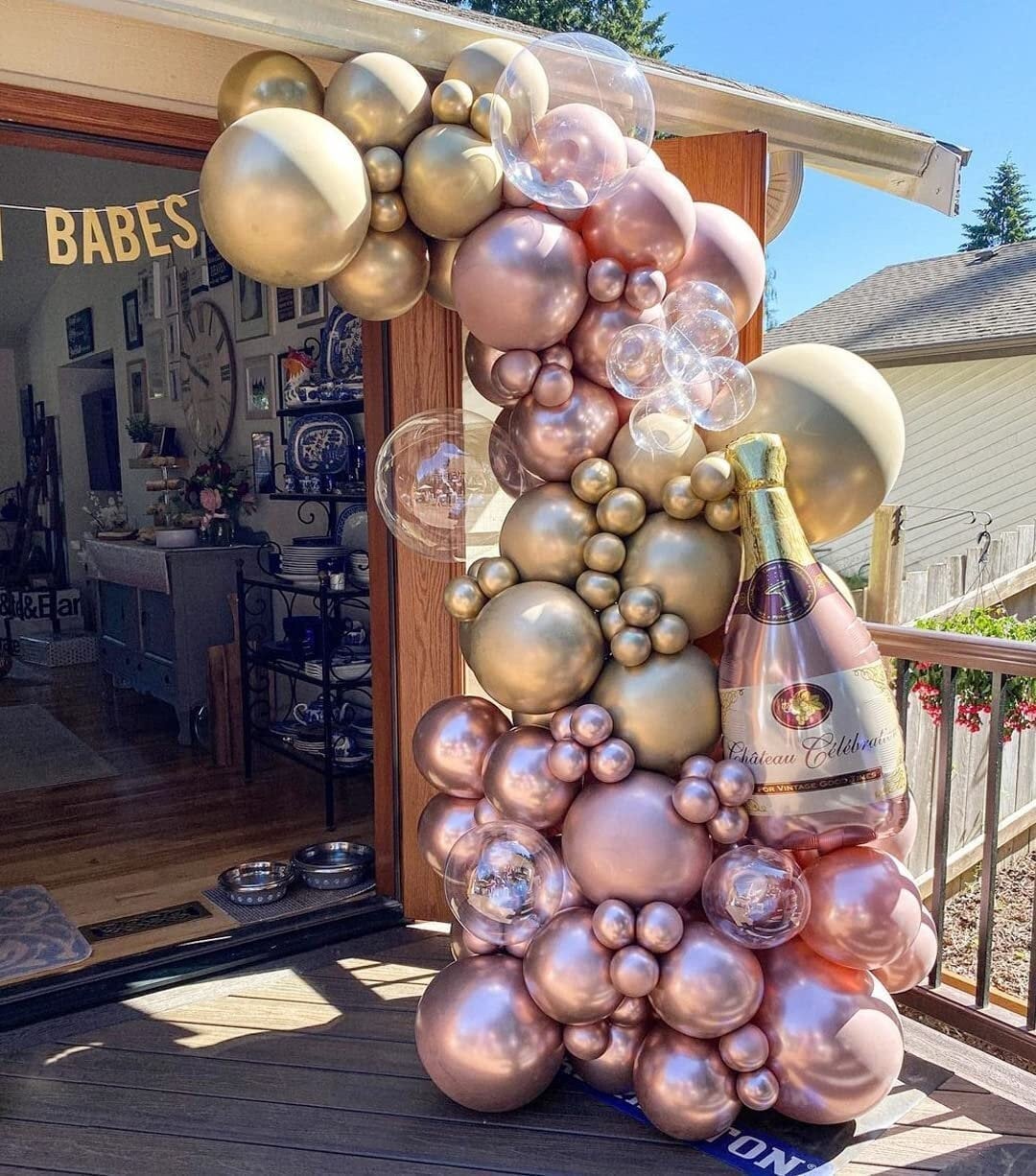 Gold and Rose Gold Balloon Arch Kit Birthday Party Decorations ...