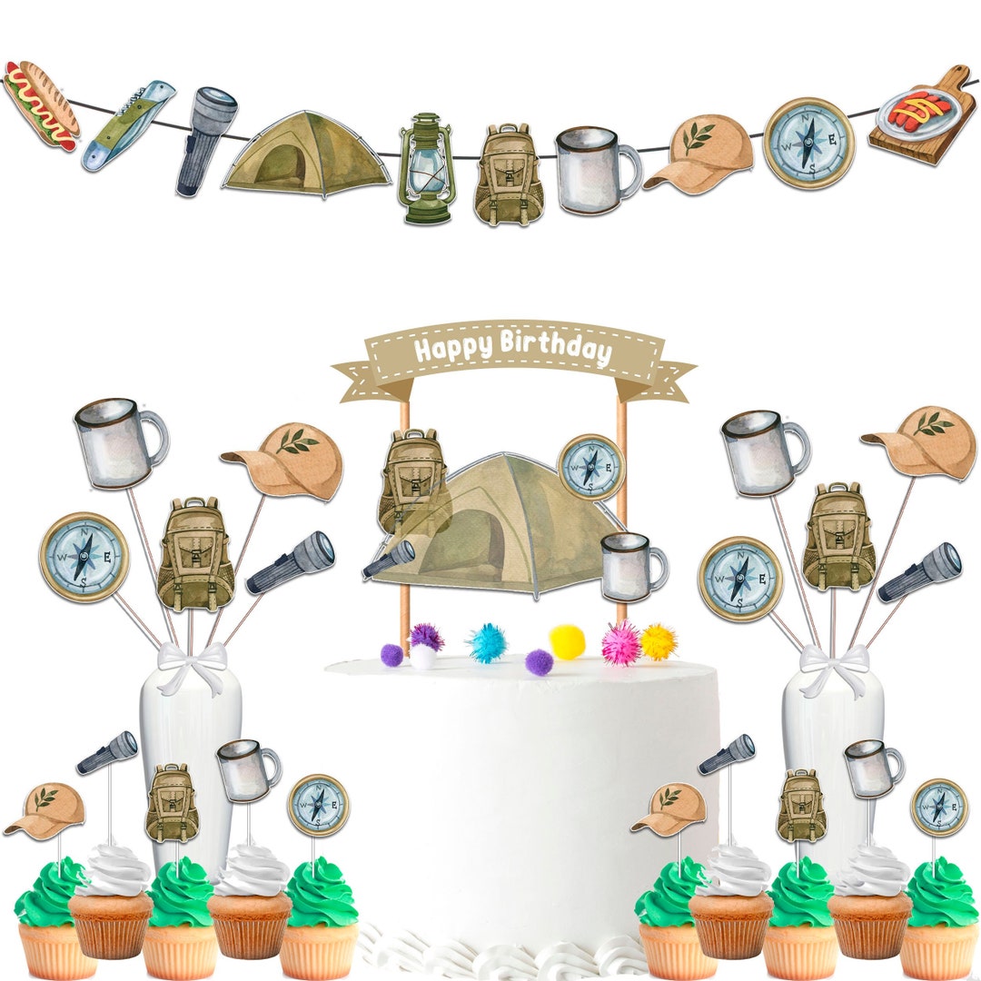 Camping Birthday Party Decorations Kit | Adventure Themed Party ...