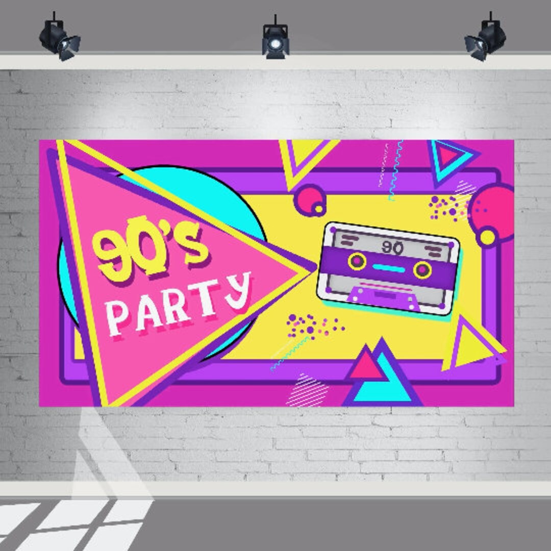 Retro 90's Backdrop for Birthday Party Decorations - Etsy