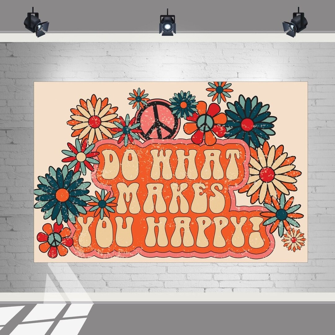 7X5 FT Boho Happy Vibes Birthday Party Decorations Backdrop Groovy ...