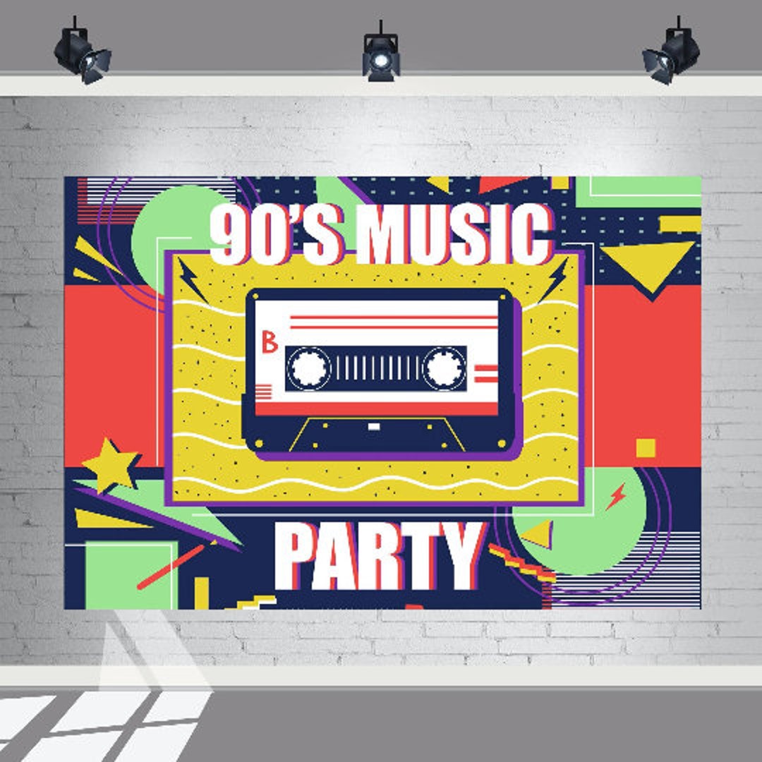 7X5FT 90's Backdrop Retro Background for Birthday or 90s Party ...