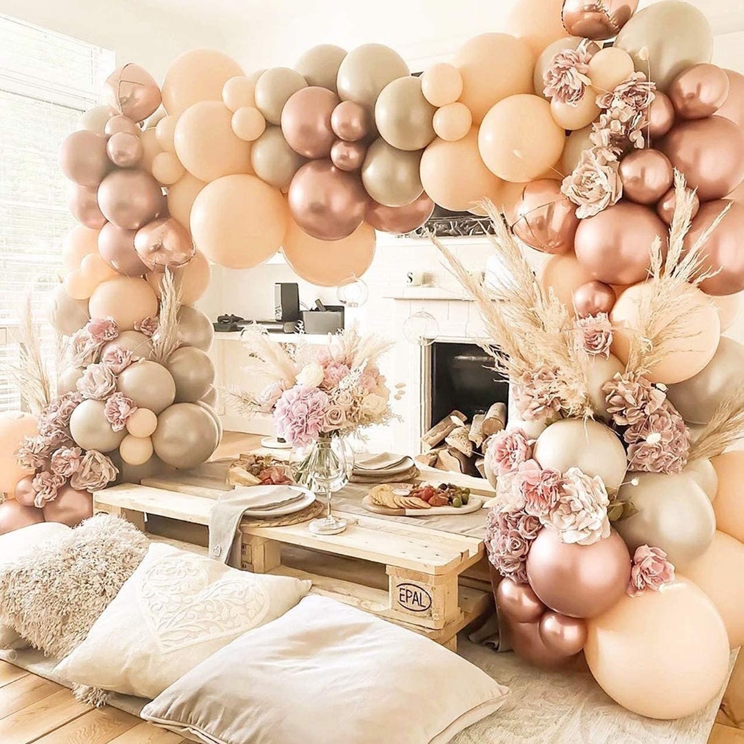 Sand and Apricot Boho Balloon Garland Rose Birthday Party Decorations ...