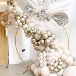White Beige and Gold Balloon Arch Kit Birthday Party Decorations ...