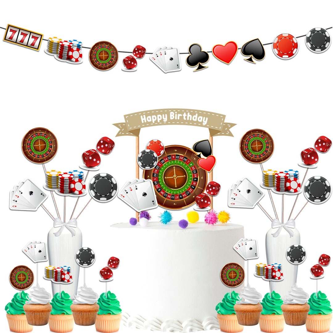 Casino Birthday Decorations Kit , Playing Cards Themed Party Supplies ...