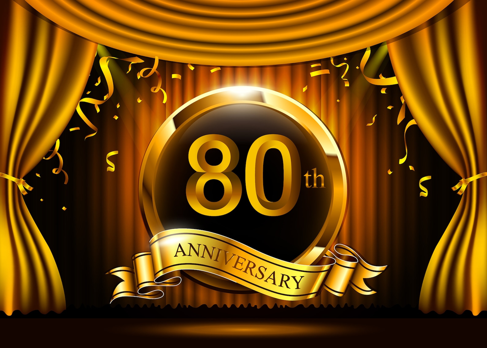 7X5FT 80 Years Black and Gold Birthday Backdrop 80th - Etsy