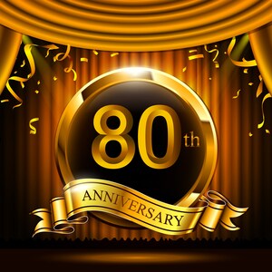 7X5FT 80 Years Black and Gold Birthday Backdrop | 80th Birthday ...