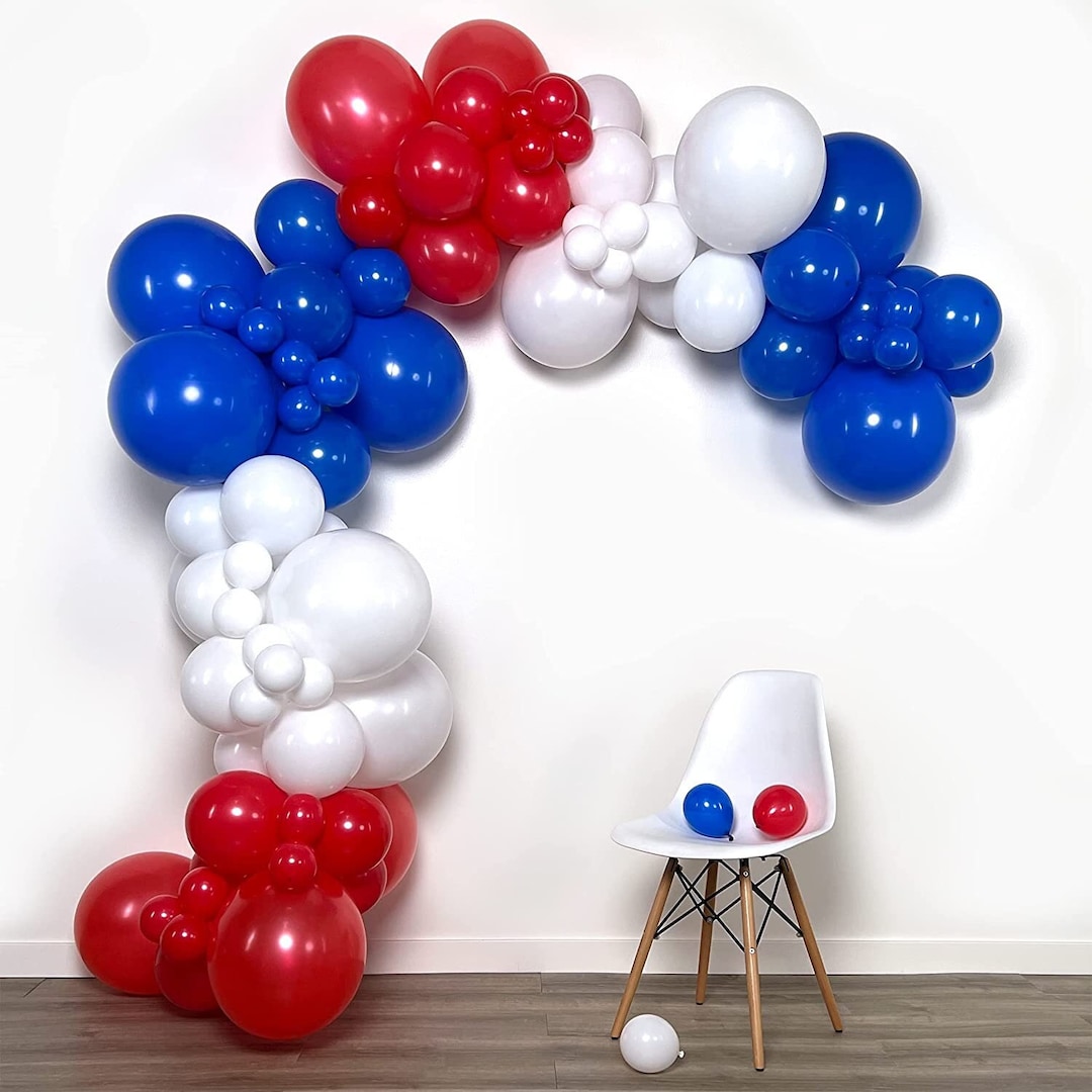Red, Blue and White Balloons Garland Birthday Party Decorations Baby ...