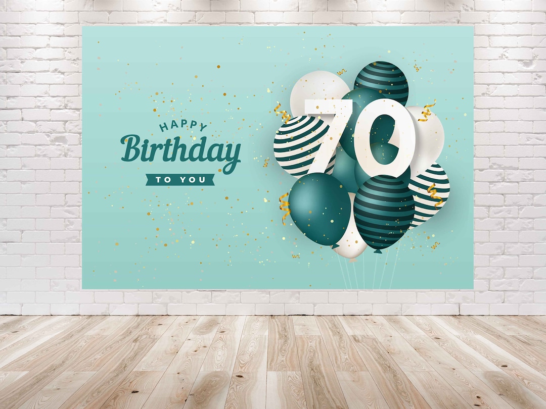 7X5FT 70 Years Green Birthday Backdrop 70th Birthday Background for ...
