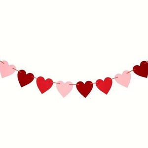 Valentine’s Felt Heart Garland | Romantic Bunting Banner | Love Party ...