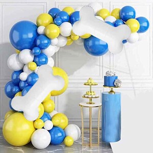 Blue and Yellow Dog Balloon Garland Birthday Party Decorations | Wedding | Baby Shower Room ...