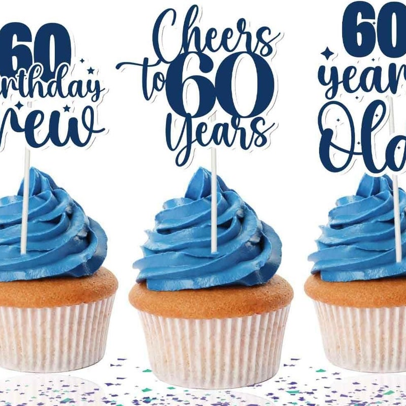 Blue Cupcake Toppers - Etsy