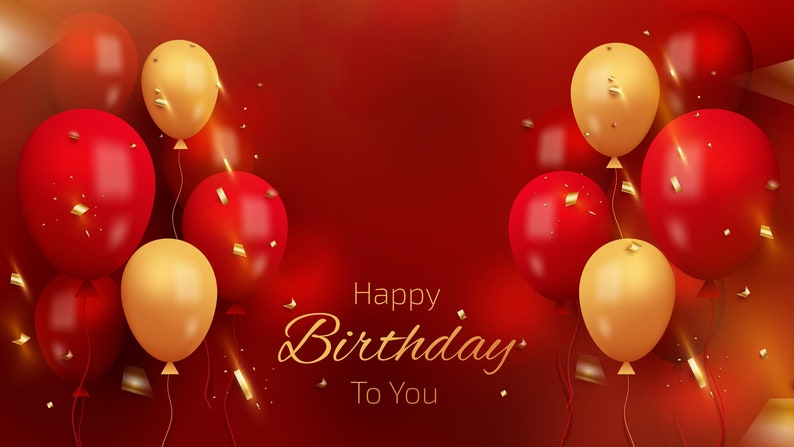 7X5FT Red Happy Birthday Party Decorations Backdrop | Red and Gold ...