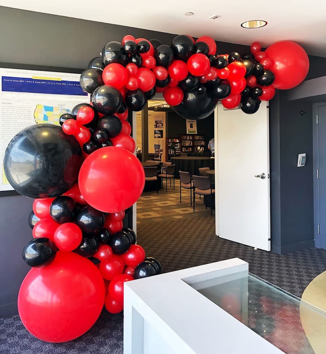 Red and Black Balloon Arch Kit Birthday Party Decorations | Wedding ...