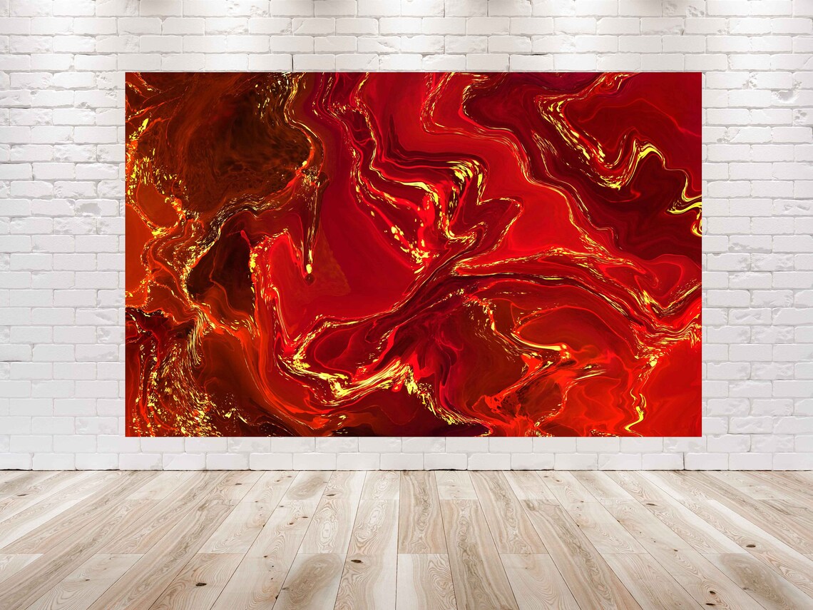 7X5FT Red and Gold Marble Party Decorations Backdrop Marble - Etsy