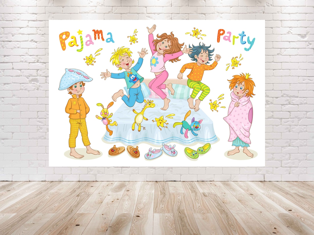 7X5FT Pajama Birthday Party Decorations Backdrop Sleepover Slumber ...