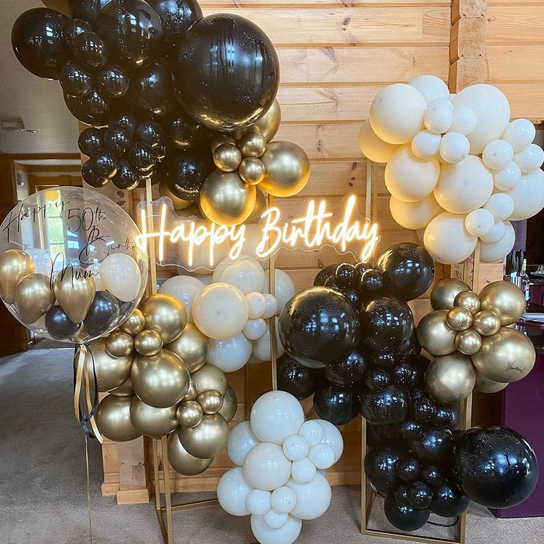 Black and Gold Balloon Arch Kit Birthday Party Decorations - Etsy