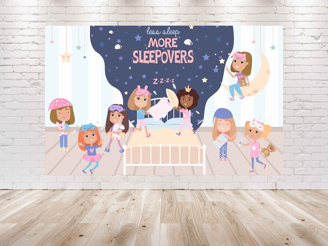 7X5FT Pajama Birthday Party Decorations Backdrop | Sleepover Slumber ...