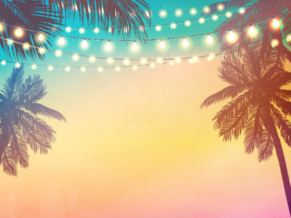 Summer Coachella Backdrop 7x5 FT | Beach Palm Birthday Party ...