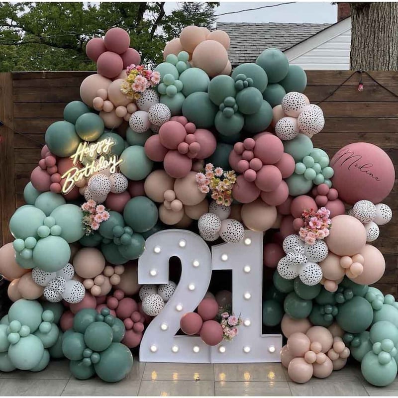 Pink and Green Balloon Arch - Etsy