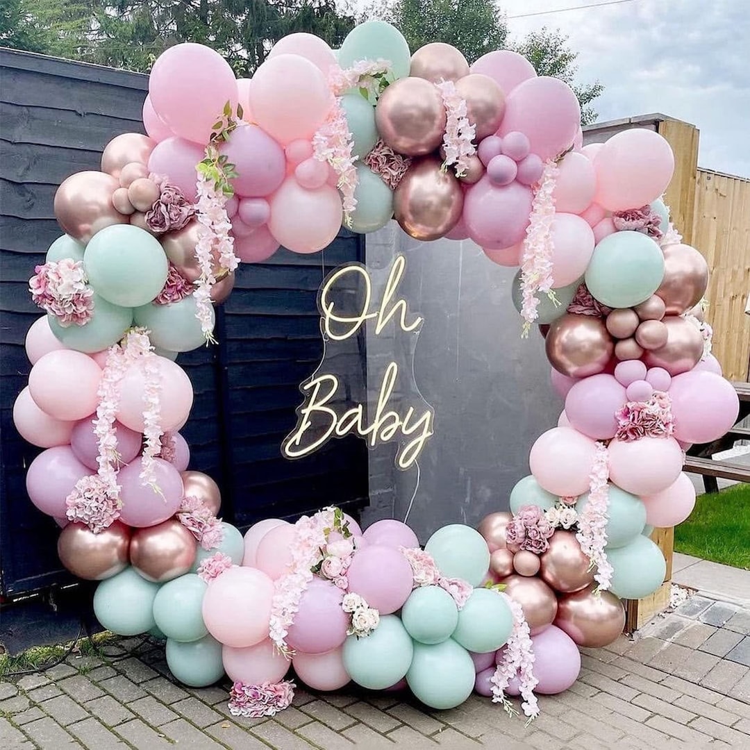 Pastel Colors Balloon Garland Pink Birthday Party Decorations Wedding ...