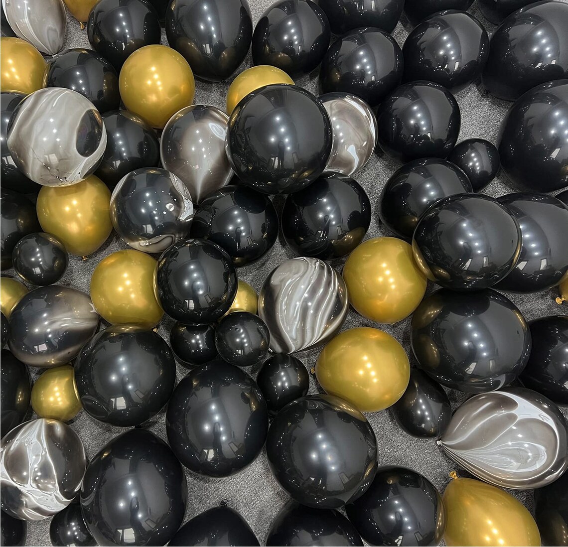 Marble Black Silver and White Balloon Garland Birthday Party - Etsy