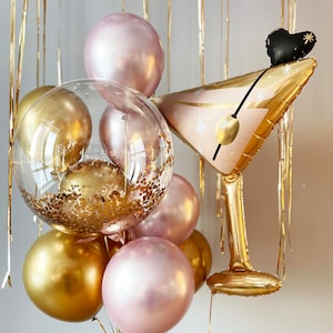 Elegant Martini Balloon Decoration Set - Gold and Pink - Etsy