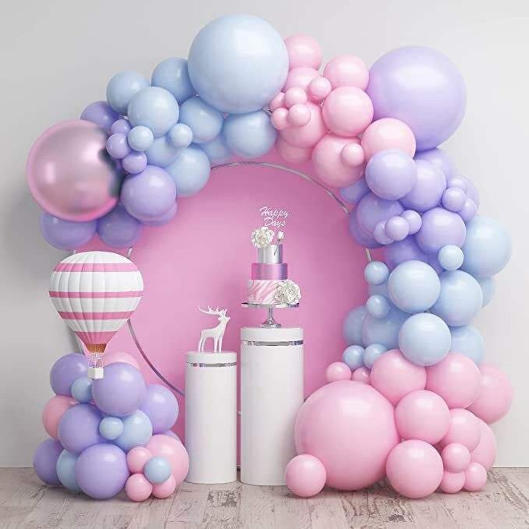 Blue , Purple and Pink Balloon Arch Kit Birthday Party Decorations ...
