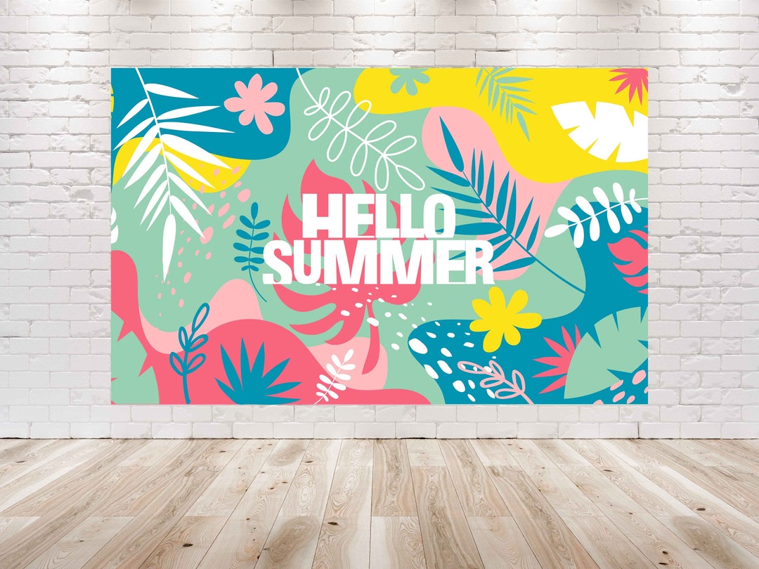 7X5FT Hello Summer Party Decorations Backdrop | Summer Background for ...