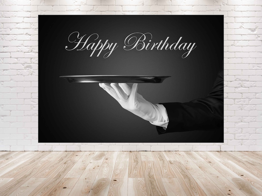 7X5FT Waiter Happy Birthday Party Decorations Backdrop - Etsy