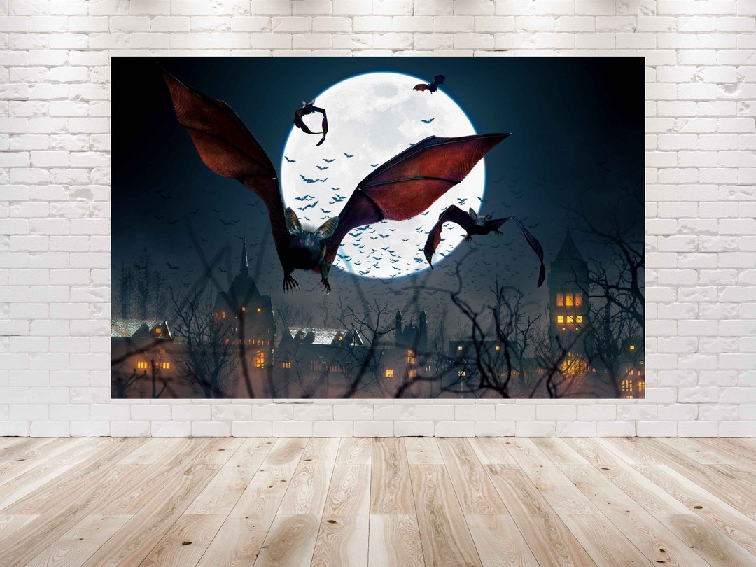 7X5FT Bat Party Decorations Backdrop | Vampire Theme Background ...