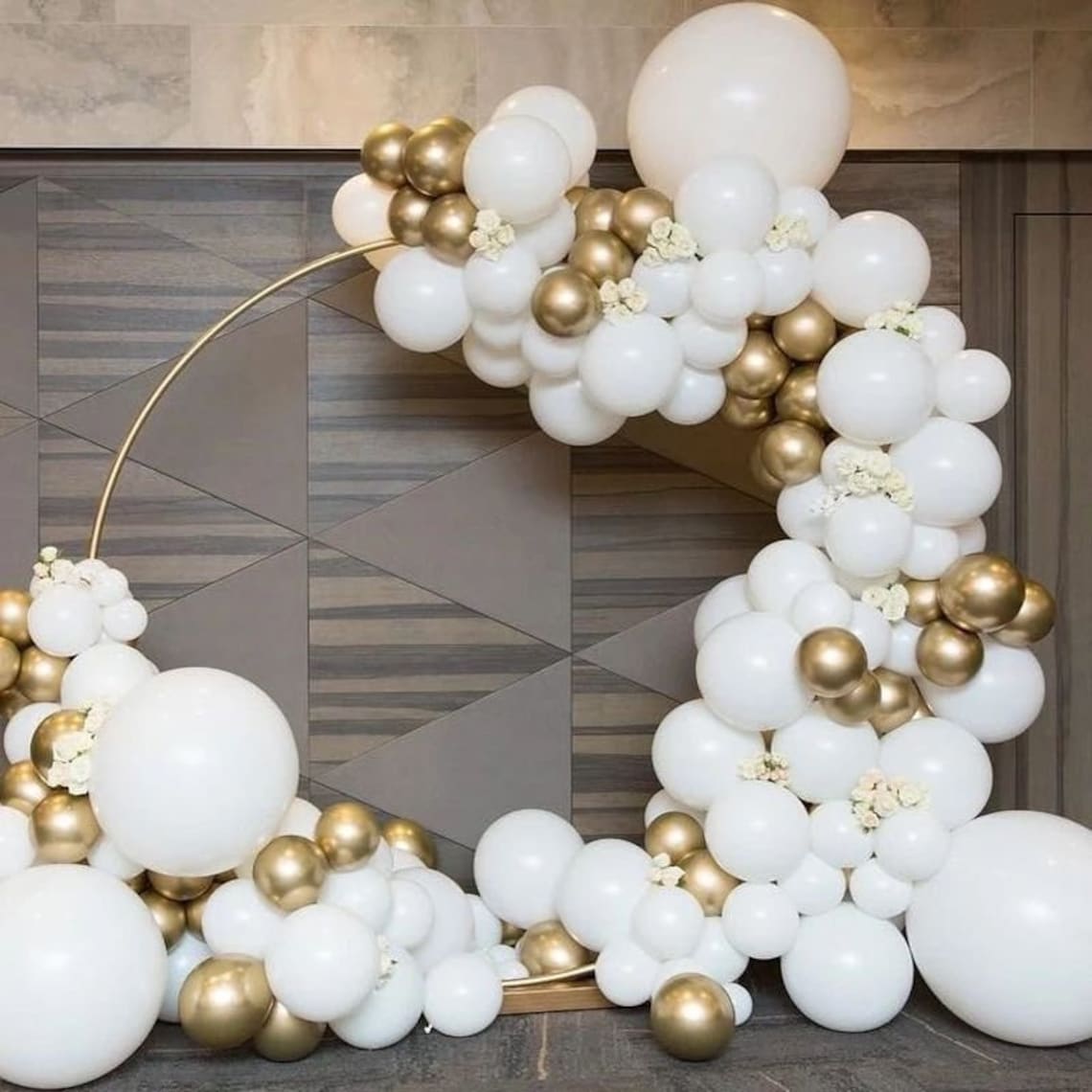 White and Gold Balloon Garland Birthday Party Decorations - Etsy