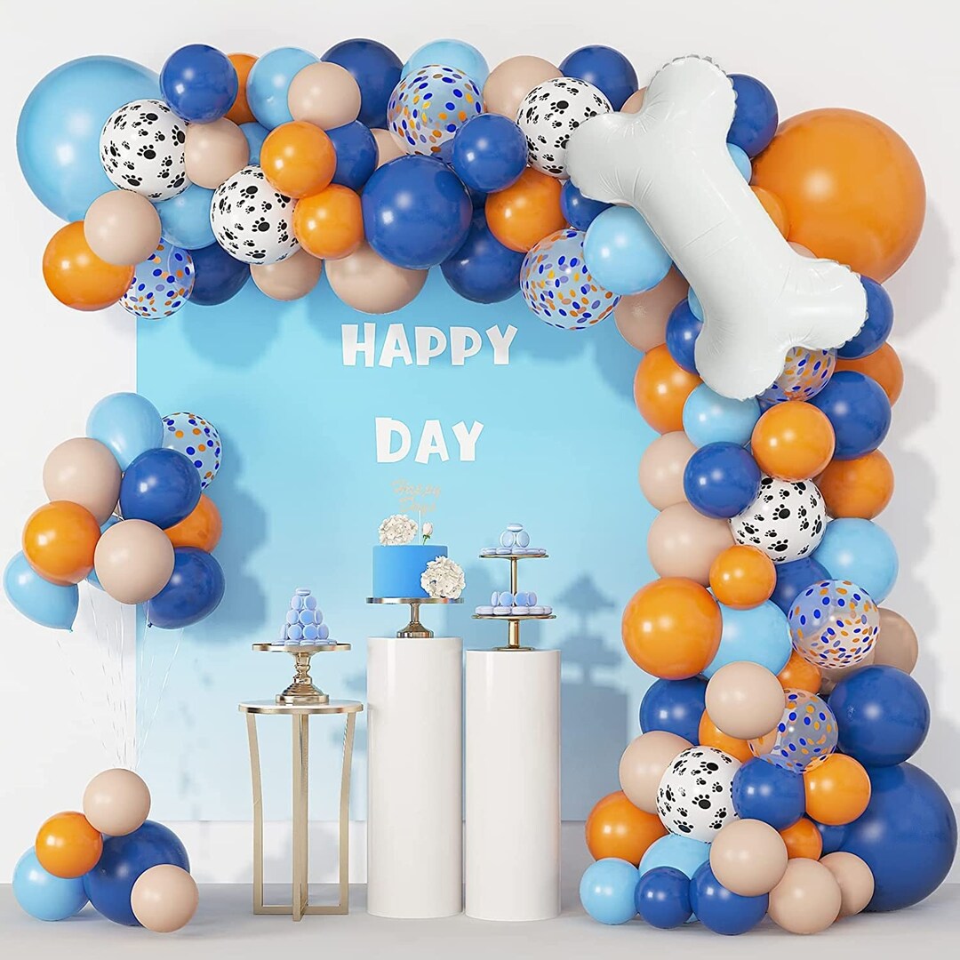 Blue and Yellow Dog Balloon Garland Birthday Party Decorations Wedding Baby Shower Room Layout ...